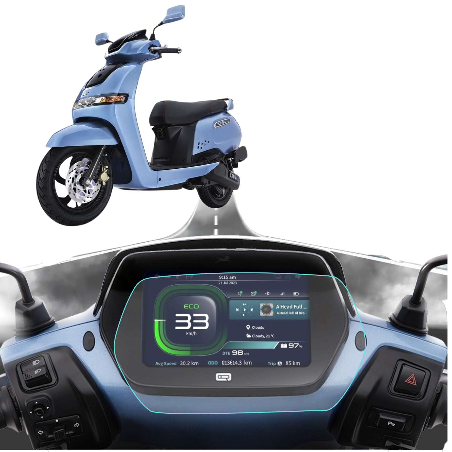 Buy TVS iQube S Screen Guard | Screen Protector - Egun