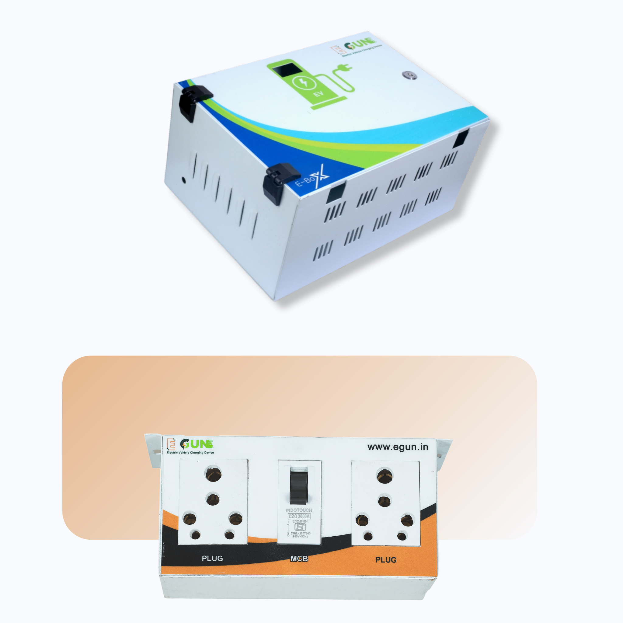 Ev Double Socket | Plug Safety Charger Box at Home - Egun